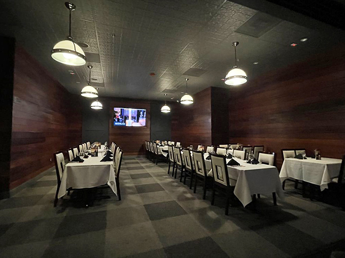 The private dining area offers a more intimate meat experience, like your own personal Brazilian steakhouse tucked away from the main action.