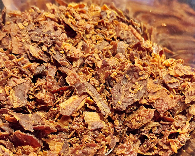 Whatever this delicious-looking preparation is, it demonstrates the kitchen's commitment to extracting maximum flavor from every ingredient they touch.