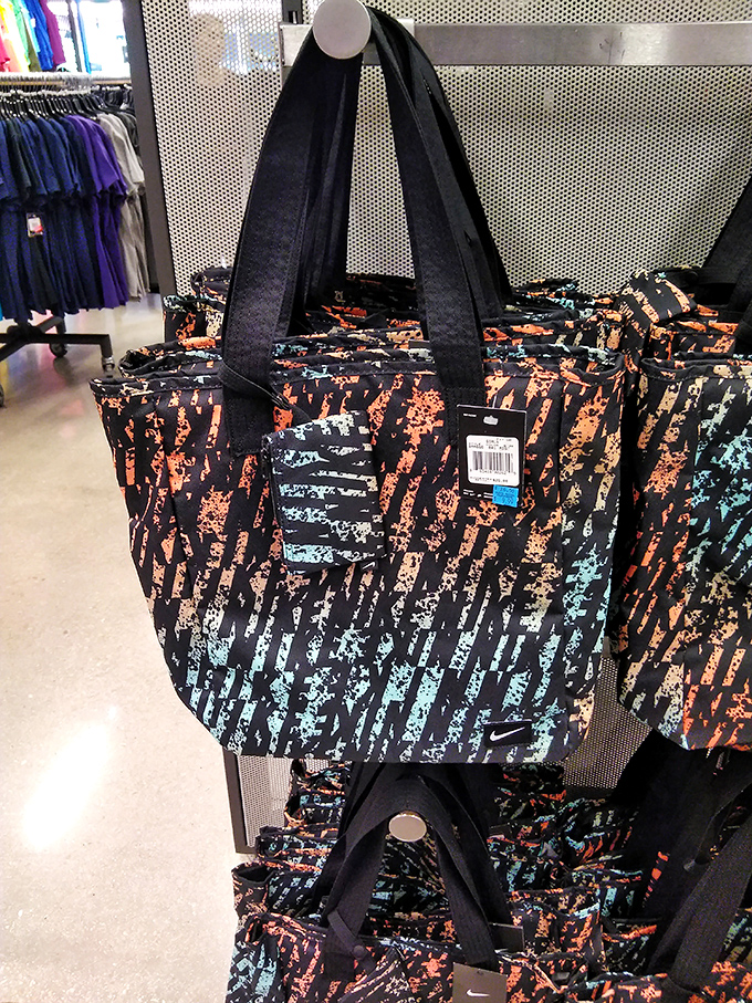 Vibrant patterned totes ready to carry your beach essentials or, more likely, all the other treasures you'll find throughout the marketplace.