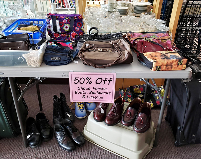 Half-price accessories day is like Christmas morning for the budget-conscious fashionista. That cognac leather satchel has stories to tell&mdash;and room for yours.