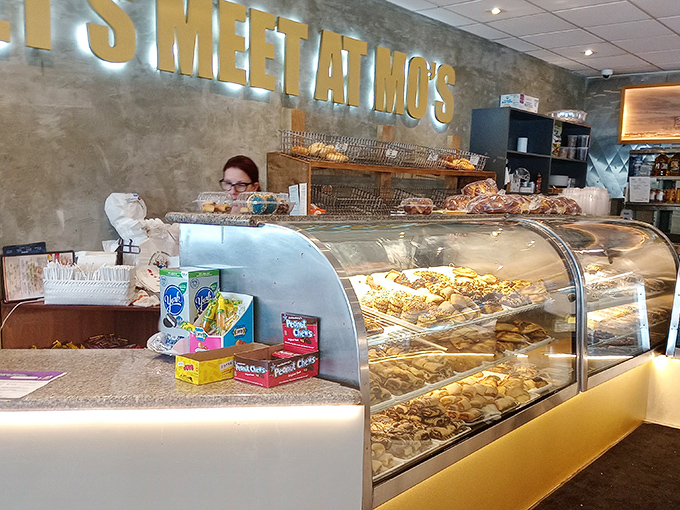 Behind glass lies a treasure trove of baked goods that would make your grandmother weep with joy. Cookies, pastries, and bagels beckon with irresistible charm.
