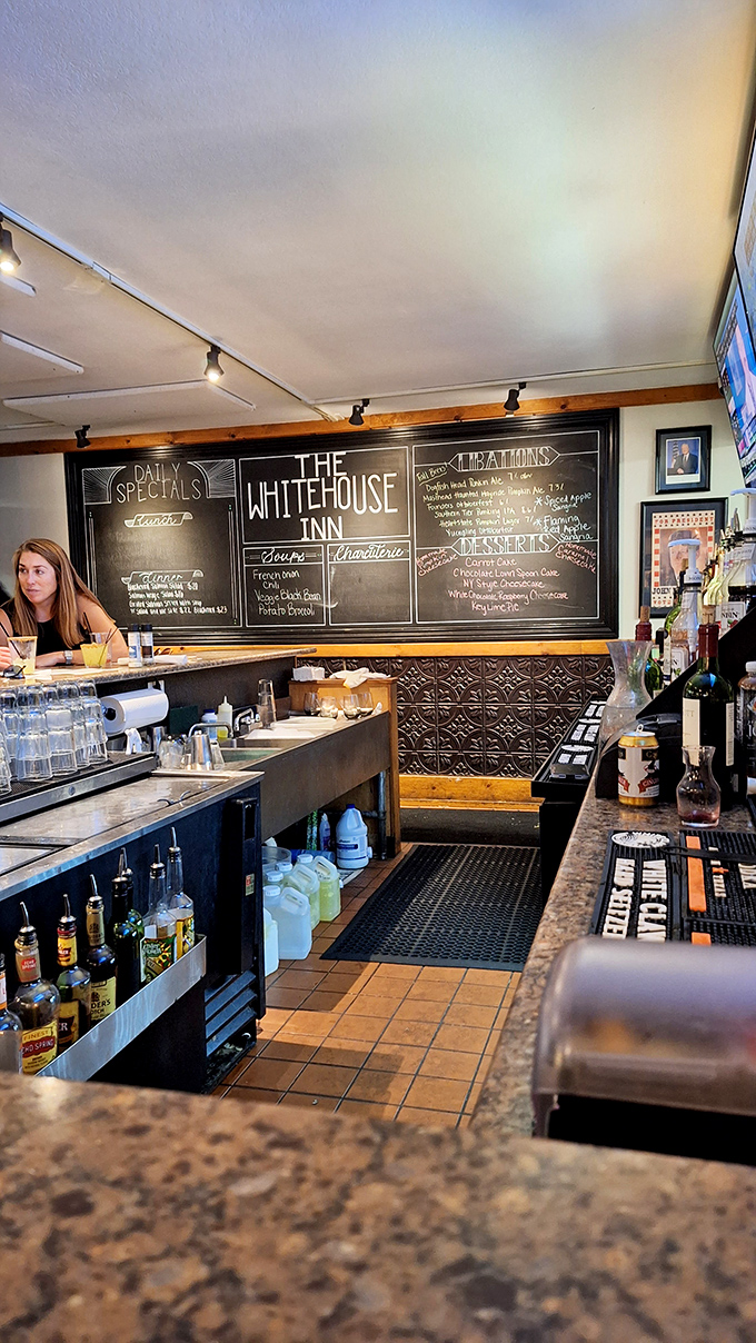 The chalkboard menu and well-stocked bar promise that whatever day you've had, it's about to get significantly better.