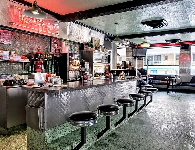 The counter – where solo diners find company, coffee cups are never empty, and the staff knows exactly how you like your eggs.