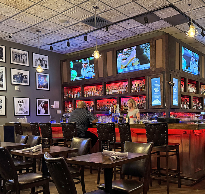 The bar at Cowbell isn't just where drinks are served&mdash;it's command central for whiskey exploration and burger anticipation.