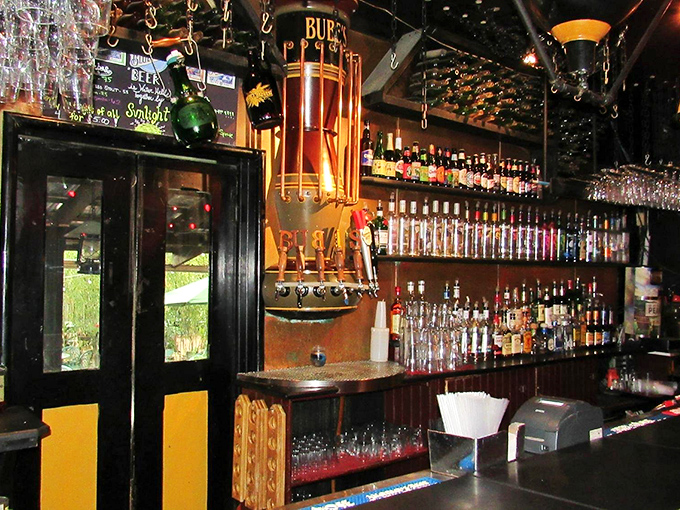 Behind the bar, copper brewing equipment gleams like treasure, reminding you that before craft beer was cool, places like Bube's were quietly perfecting the art.