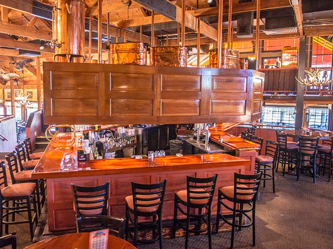 That bar area where locals gather to debate important matters, like medium-rare versus medium.