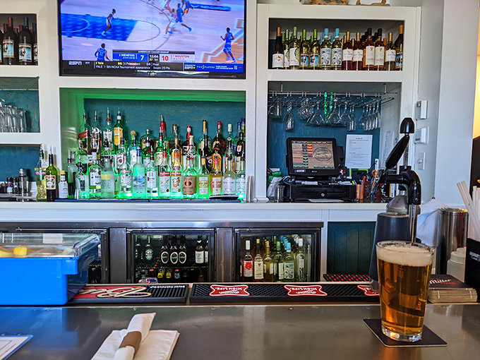 The well-stocked bar isn't just serving drinks&mdash;it's fueling vacation stories that begin with "Remember that time at Waterman's when..."