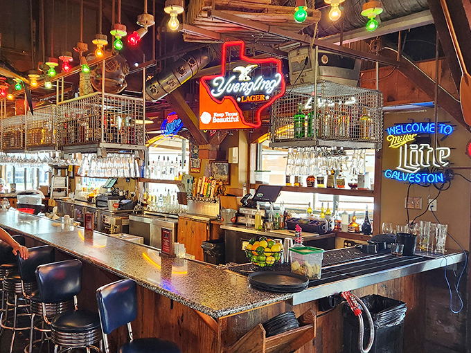 A bar that understands its mission: to provide liquid courage before you attempt to eat your weight in seafood.