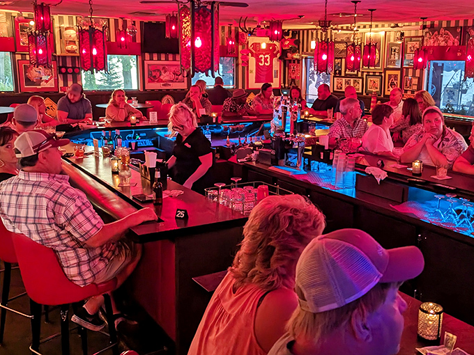 That blue lighting makes everyone look mysterious, like they're in a Sinatra-era spy movie.