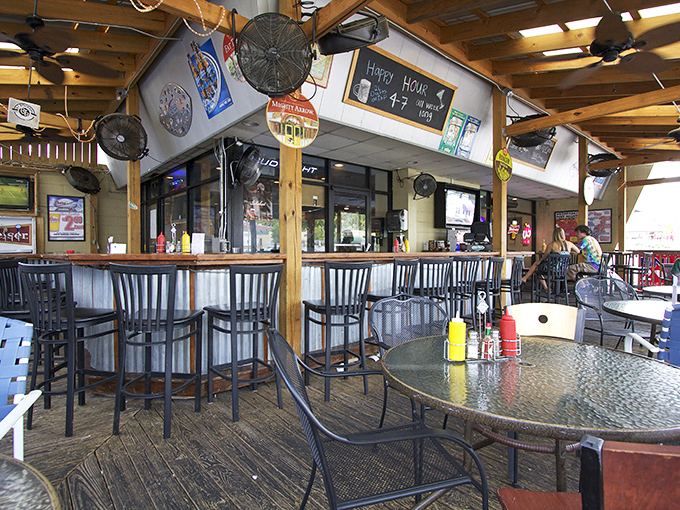 The bar area&mdash;where decisions are limited to "which craft beer pairs best with my burger" and "can I really finish those onion rings?"