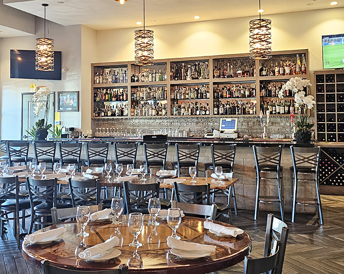 The bar area doesn't just serve drinks&mdash;it showcases them like liquid art, backed by an impressive collection that promises adventures by the glass.