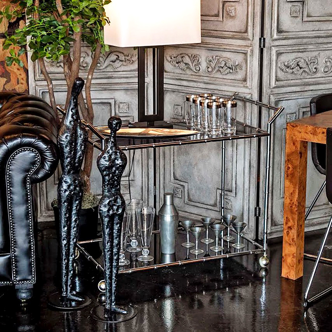 The bar cart that says "I have my life together" even when you don't. Mid-century modern meets cocktail hour in this stylish entertaining essential.