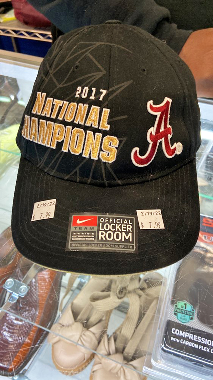 Championship merchandise at champion prices! This Alabama cap still has its official tags&mdash;someone's loss becomes your team spirit gain.