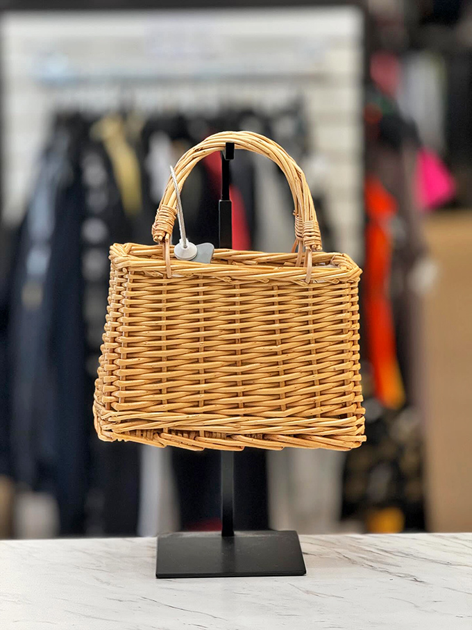 Not your grandmother's picnic basket! This stylish wicker handbag proves vintage charm and modern fashion sense can coexist beautifully on Uptown Cheapskate's shelves.
