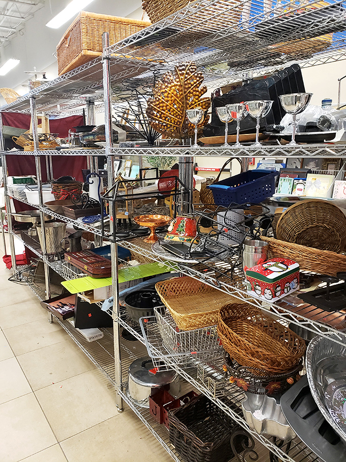 Baskets, serving trays, and glassware galore &ndash; the motherlode for anyone hosting a dinner party or looking to upgrade their "adult apartment" status.