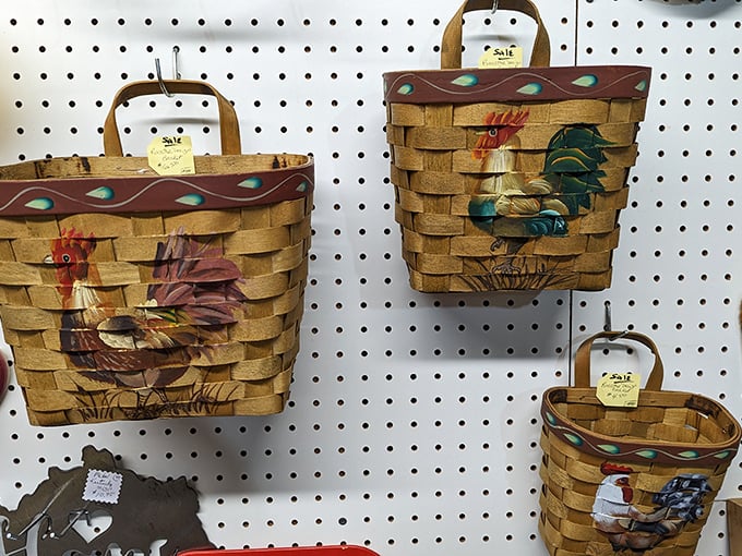 Country-chic baskets with roosters that scream "my kitchen has personality!" Perfect for eggs you'll never actually collect yourself.