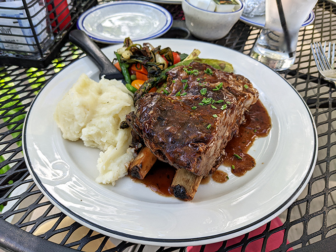 Fall-off-the-bone ribs with mashed potatoes and vegetables&mdash;comfort food that hugs you from the inside out.
