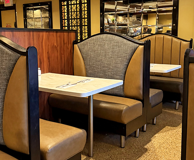 Booths designed by someone who understands that comfort is as important as the food &ndash; your back will thank you later.