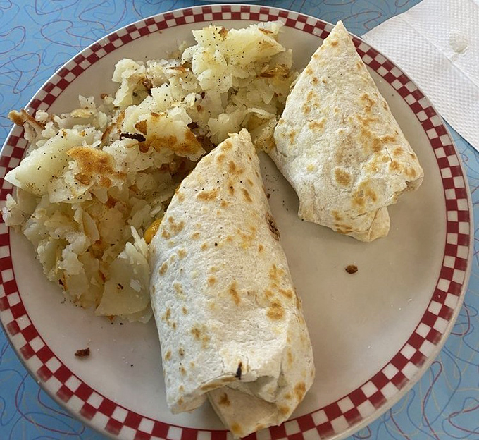 Breakfast burritos: proof that good things come in tortilla packages. These hash browns aren't playing second fiddle to anyone.