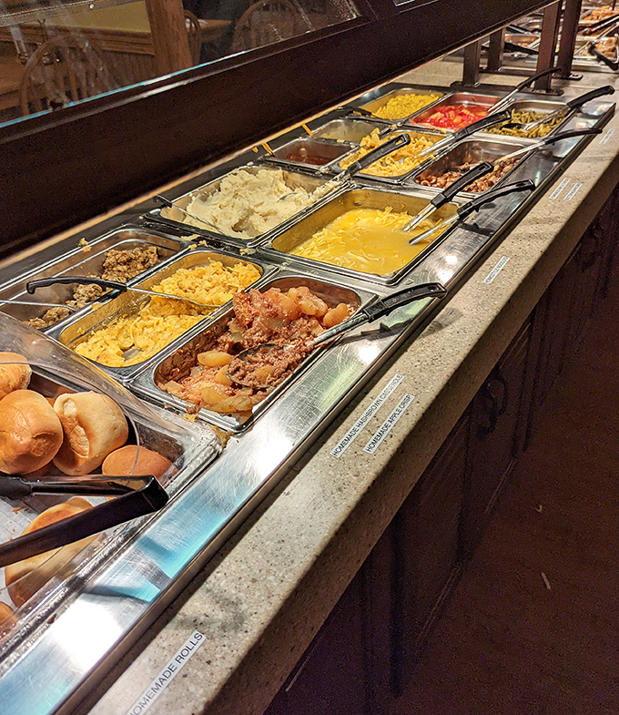 This buffet line isn't just food service&mdash;it's a parade of Midwestern greatest hits where every pan holds the potential for a food memory you'll reminisce about later.