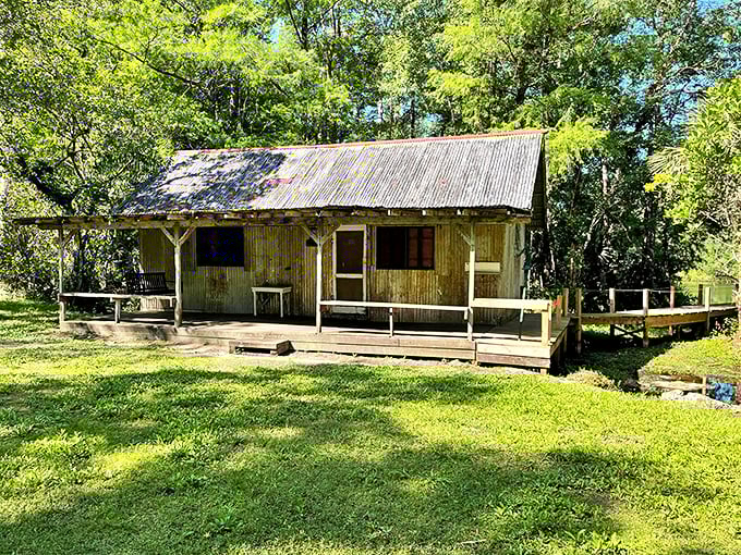 This rustic cabin stands as a testament to old Florida, when simplicity and proximity to nature were the only amenities that mattered.