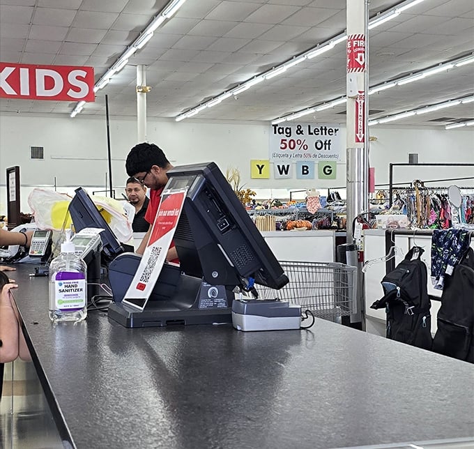 The final frontier: checkout counters where wallets open but somehow don't empty. Retail math has never been so satisfying.