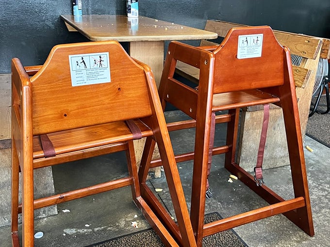 Even the high chairs here are ready for action, because great seafood traditions should start as early as humanly possible in life.