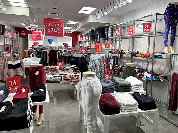 Clearance signs that trigger a Pavlovian response in seasoned shoppers. Red tags beckon with promises of treasures at prices that justify buying in multiples.