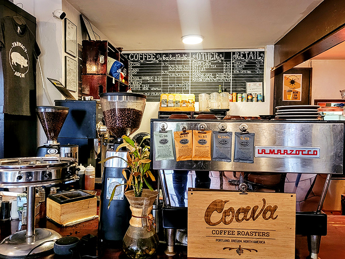 Professional espresso setup showcasing serious commitment to that perfect cup of morning fuel.