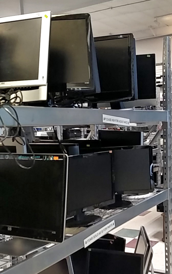 Computer monitors stacked like technological pancakes. Perfect for that home office upgrade or finally setting up the multi-screen command center you've always wanted.