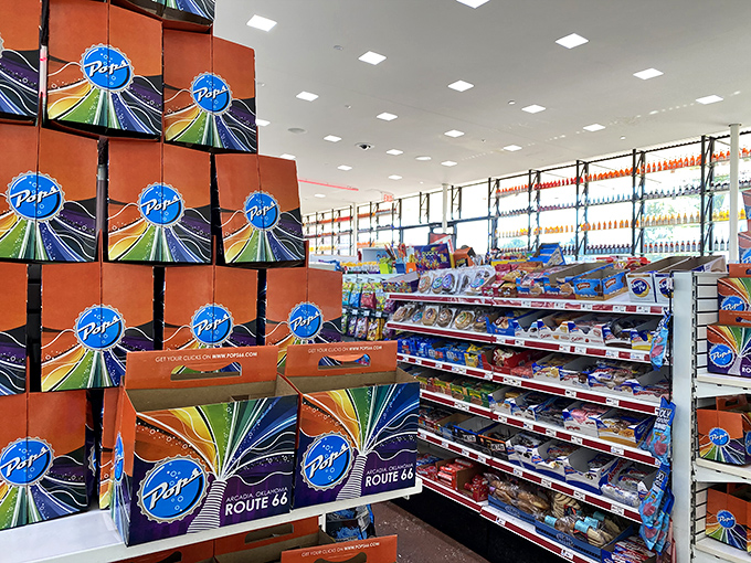 It&rsquo;s snack heaven on every shelf&mdash;bright boxes, sweet temptations, and a rainbow of sodas calling your name.