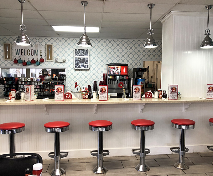 The counter seating&mdash;where solo diners become regulars and the coffee refills come with a side of local wisdom and friendly banter.