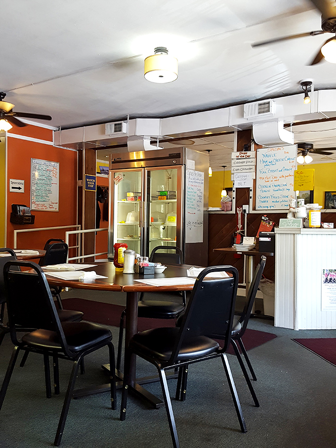 Handwritten specials boards and a dessert case that whispers sweet temptations&mdash;this is the command center of comfort food operations.