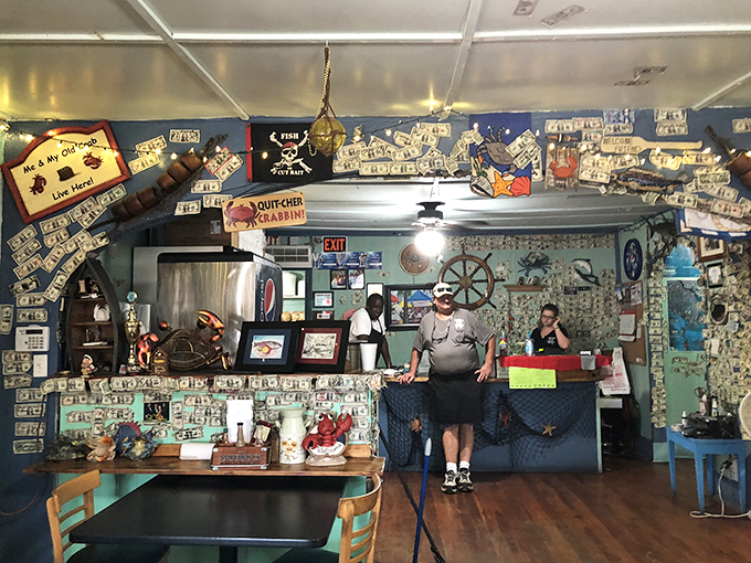 Dollar bills papering the walls tell stories of satisfied customers past. This cash-covered shrine to seafood has witnessed countless "wow" moments.