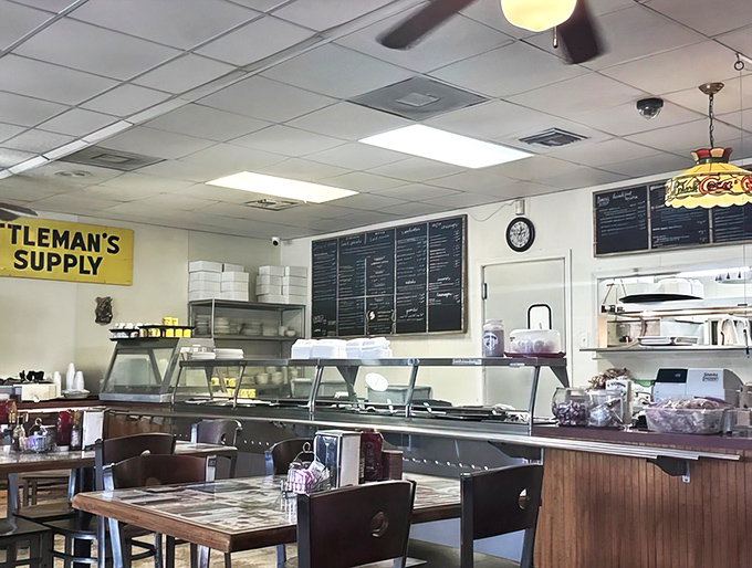 Counter service with a smile, where "Cattleman's Supply" meets culinary supply in perfect Louisiana harmony.