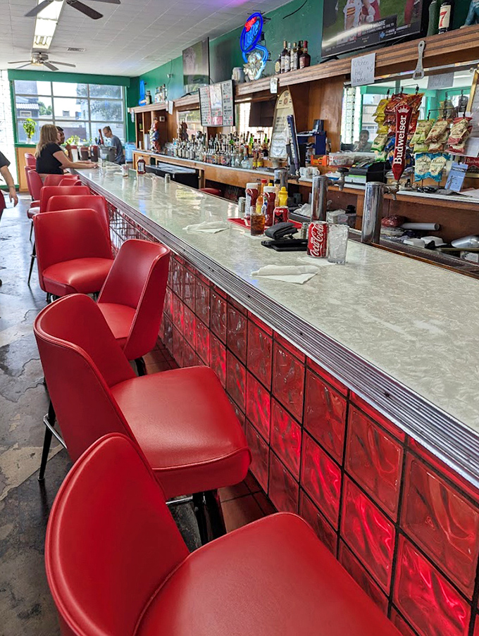 The bar where stories are shared and cold beers are poured. Those red stools have supported generations of Indianapolis residents seeking liquid refreshment.