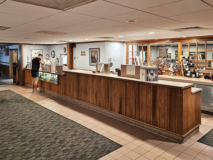 The front counter where generations of staff have greeted generations of families, all united by chicken-dinner devotion.