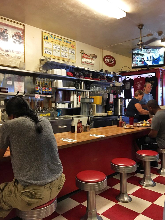 The counter at DeLuca's&mdash;where strangers become neighbors, coffee cups are always full, and breakfast dreams come true.