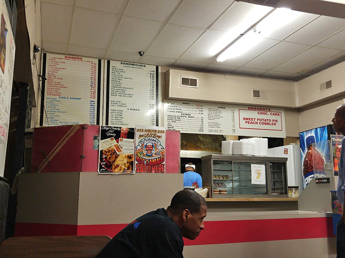 The counter view &ndash; where anticipation builds as you scan the menu while inhaling that intoxicating smoke-filled air.