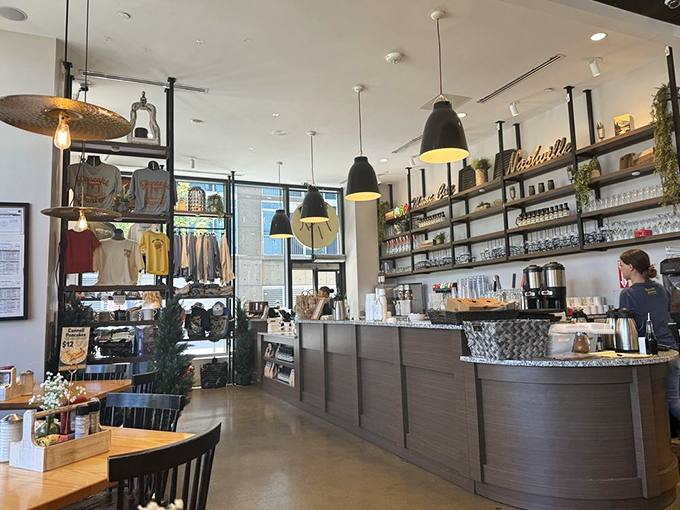 Part caf&eacute;, part Nashville gift shop &ndash; the counter area lets you take home a taste of your pancake pilgrimage.