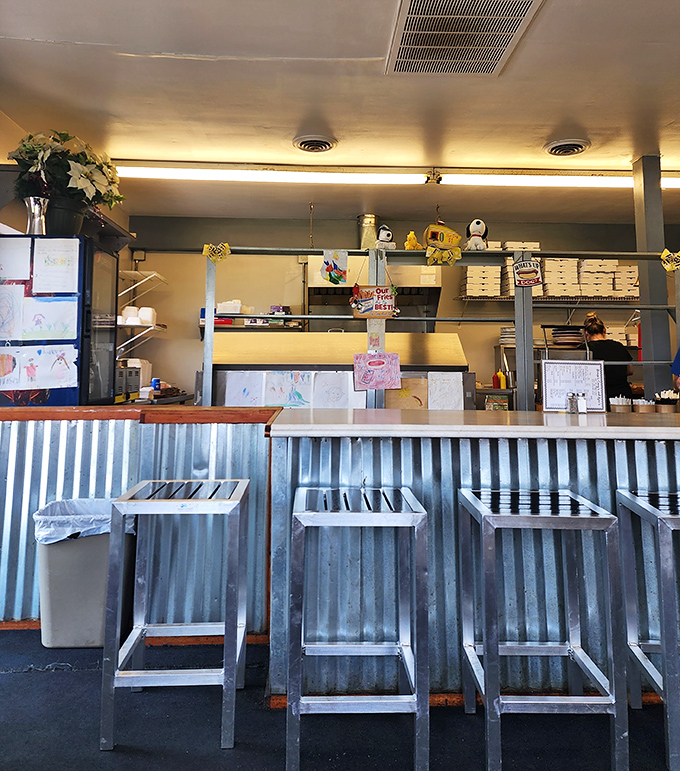 Industrial chic before it was trendy: These metal stools have supported more happy diners than most five-star restaurants.
