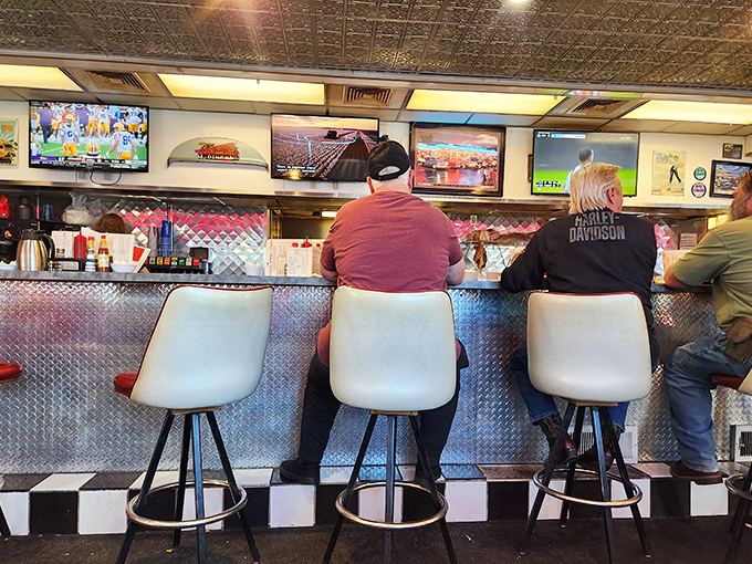 The counter &ndash; where solo diners find community and regulars exchange the day's news. These stools have heard more local stories than any newspaper.
