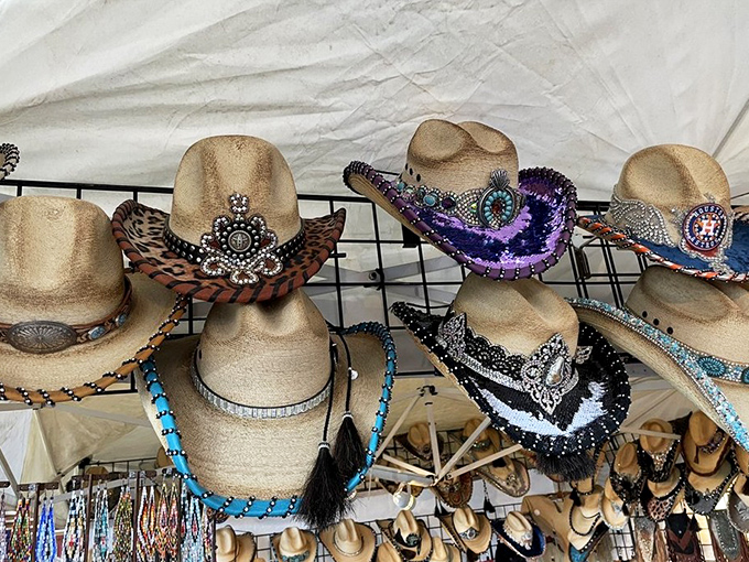 Cowboy hat couture that ranges from subtle to spectacular. That purple sequined showstopper isn't for the faint of heart&mdash;it's for making grand entrances.