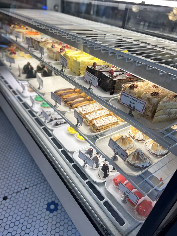 A dessert case this beautiful should come with a warning: may cause spontaneous drooling and complete inability to choose just one.