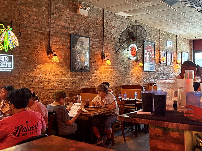 Where pizza memories are made. The warm glow of those wall sconces has witnessed countless "first bite" moments of pure joy.