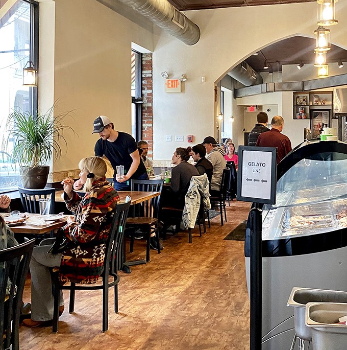 Where pizza isn't just served, it's experienced &ndash; with fellow diners united in the universal language of "mmm" and "oh my god."