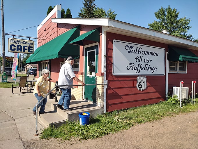 The entrance where "V&auml;lkommen" isn't just a sign&mdash;it's a promise of the Swedish-inspired comfort waiting inside.