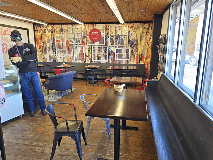 The colorful wall art isn't just decoration&mdash;it's a conversation starter for strangers who will soon become friends bonded by buttercream.