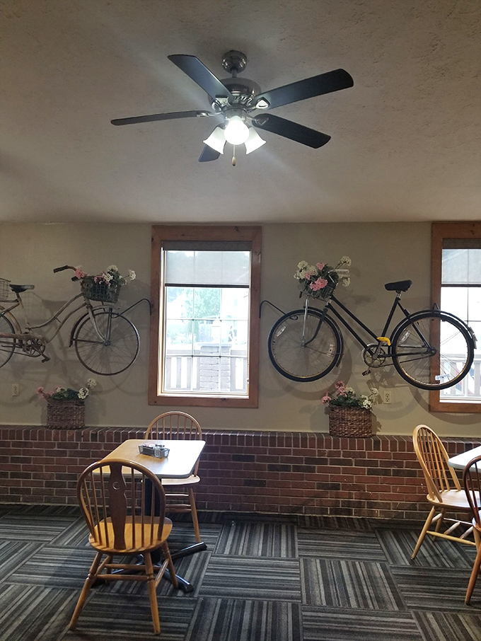 Ceiling fans gently stir the air while more bicycles adorn the walls&mdash;a dining room where time slows deliciously.