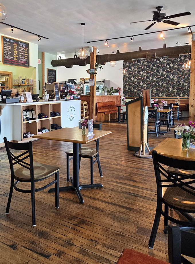 The dining area balances cozy and spacious &ndash; intimate enough for conversation but not so tight you're sharing your neighbor's meal.